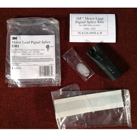 3M(TM) Motor Lead Pigtail Splice 5301, 1 kV, 1-Hole Lug Connection, 10 ...