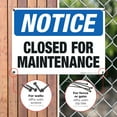 Closed For Maintenance Sign, OSHA Notice Sign, - Walmart.com