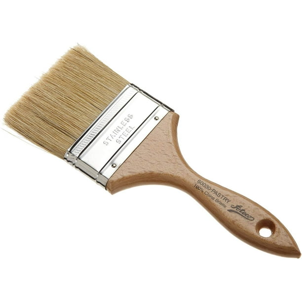 Ateco 60030 Pastry Brush, 3-Inch Wide Head with Natural White Boar ...