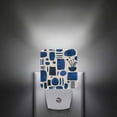 Blue Floral Geometric Texture Plug-in LED Night Lights Modern Art Auto ...
