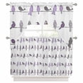 Birds on the Wire Purple Grey Swag Curtains Valance and Tier Set, Swag ...