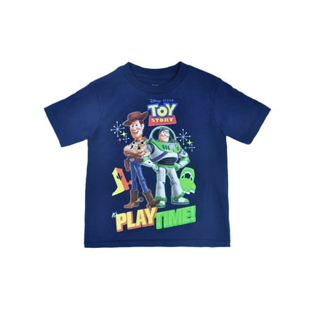 Boys Toy Story It's Play Time! T-Shirt Navy Blue Short Sleeve | Walmart ...