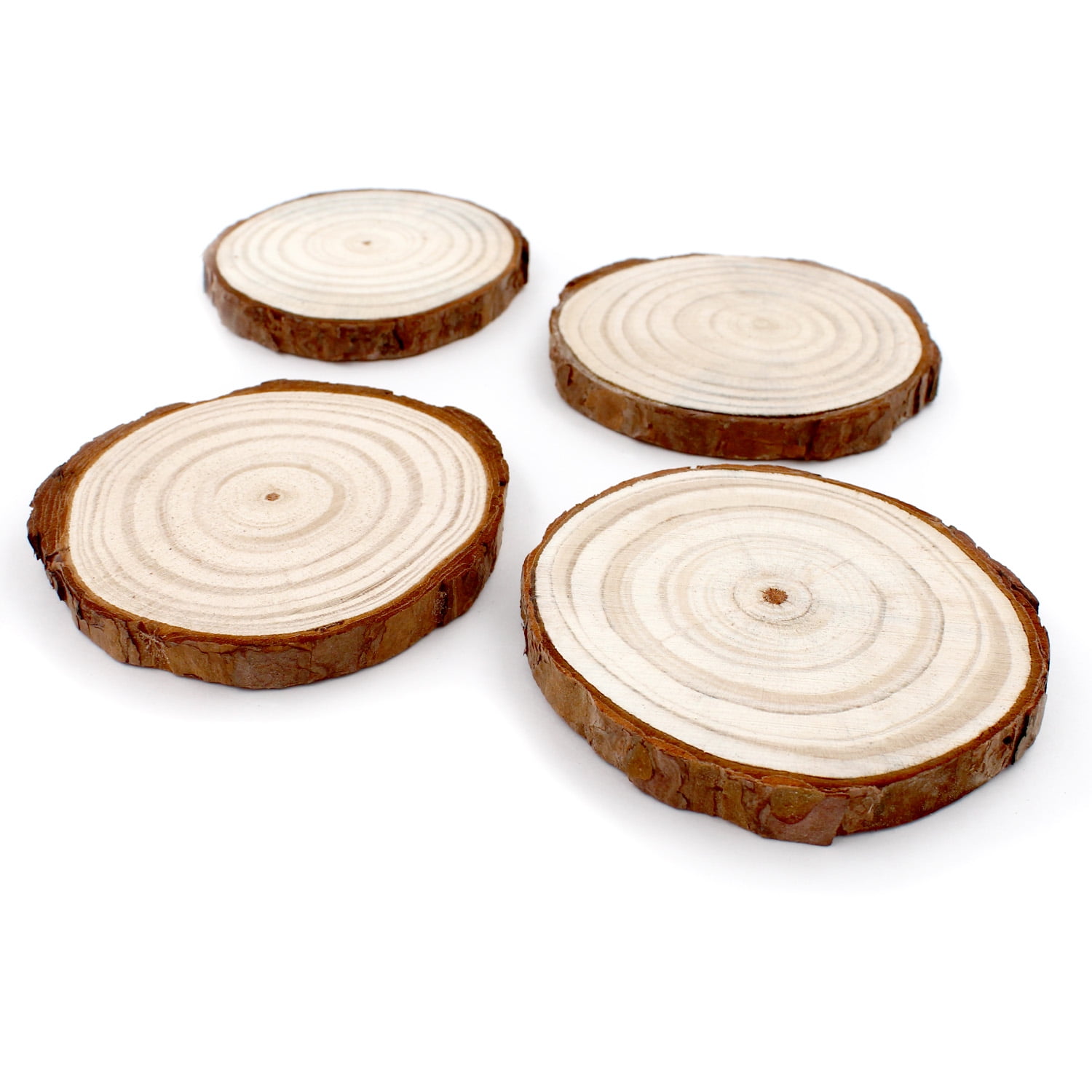 ArtSkills Natural Live Edge Wood Circle Coasters for Wood Burning, 4 ...