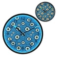 Blue Evil Eye Wall Clock 12 Inch Voice Activated Night Light Silent Non ...