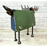 Rustic Large 14.5 in x 12 in Repurposed Scrap Metal Moose Statue Home ...