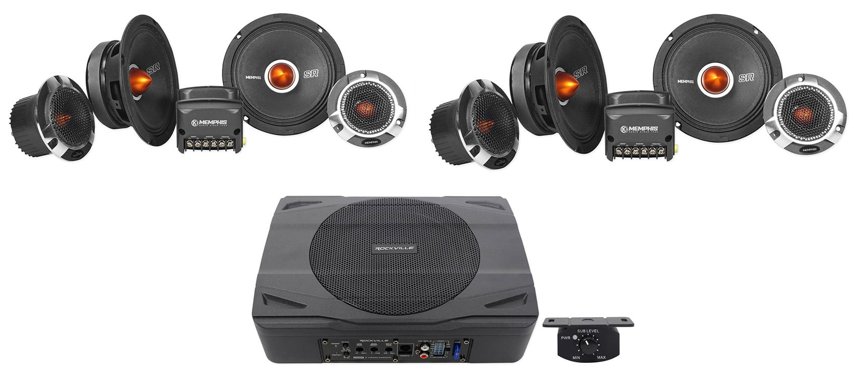 (2) Pairs Memphis Audio SRXP62C SRX Pro 6.5" Component Speakers+8 ...