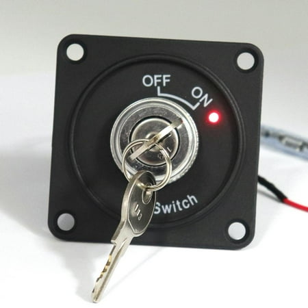 DC 12V 10A Ignition Switch 2 Position ON/OFF Key Switch with Panel+2 ...