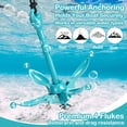 Blue 3.3 lb Folding Grapnel Marine Kayak Anchor Kit with Rope and Buoy ...