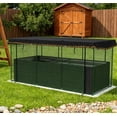 Raised Garden Bed, Galvanized Steel Planter Box with Crop Cage and ...