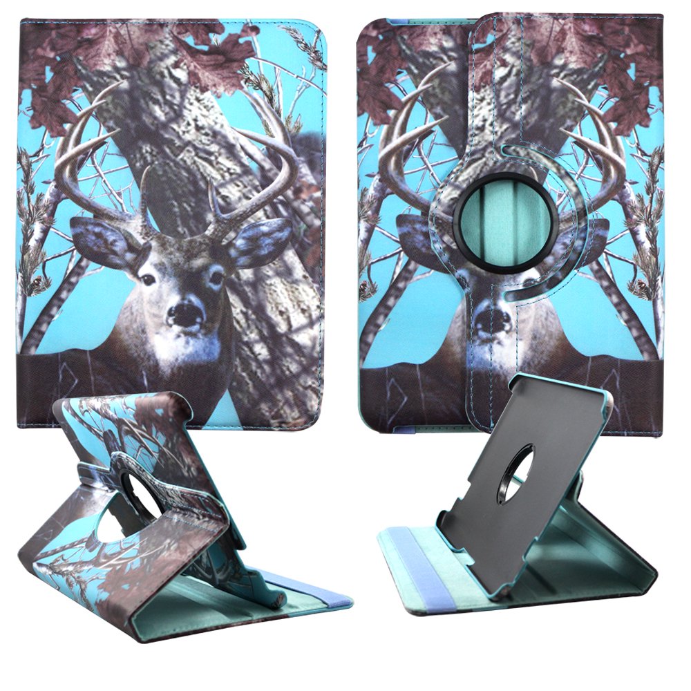 Aqua Camo Deer Stem Kindle fire HD 8.9 inch PU Leather Folding Tablet ...