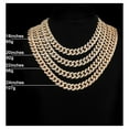 TINGN Mens Cuban Link Chain Gold Silver Rose Gold Plated Bling Miami ...