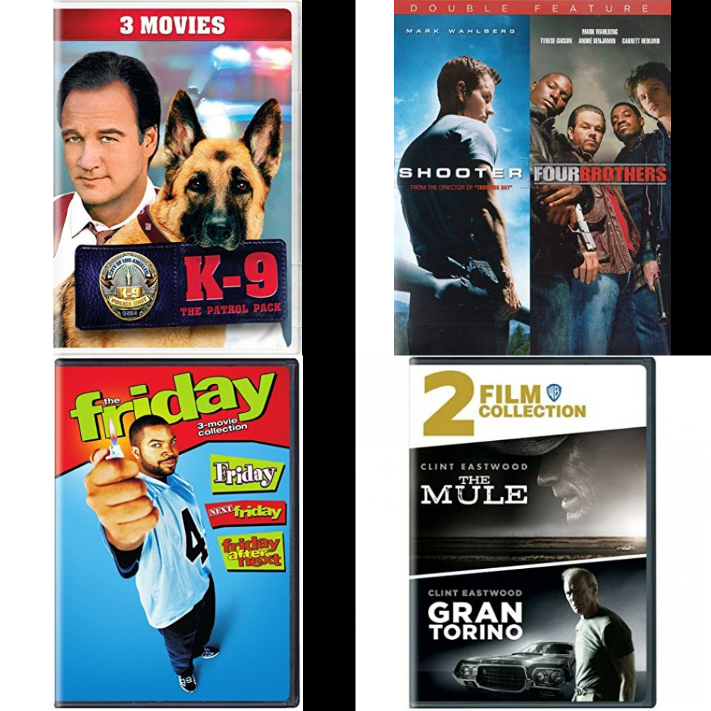 Assorted Multi-Feature Collections 4 Pack DVD Bundle: 3 Movies: K-9 The ...