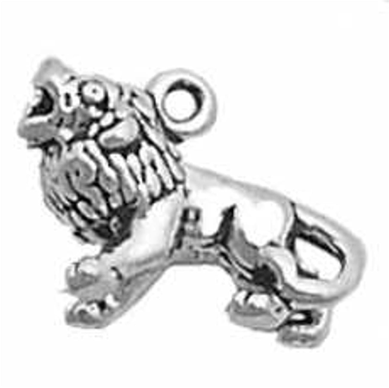 Sterling Silver 30" .8mm Box Chain 3D Roaring Lion Pendant Necklace ...