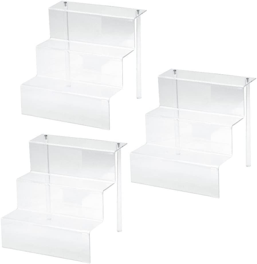 888 Display Three-Tier Acrylic Step Display Ultra Clear and Versatile ...