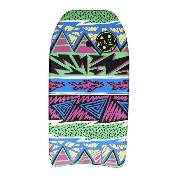 Maui and Sons 37 inch Lightweight Bodyboard with Leash - Triangle Retro ...