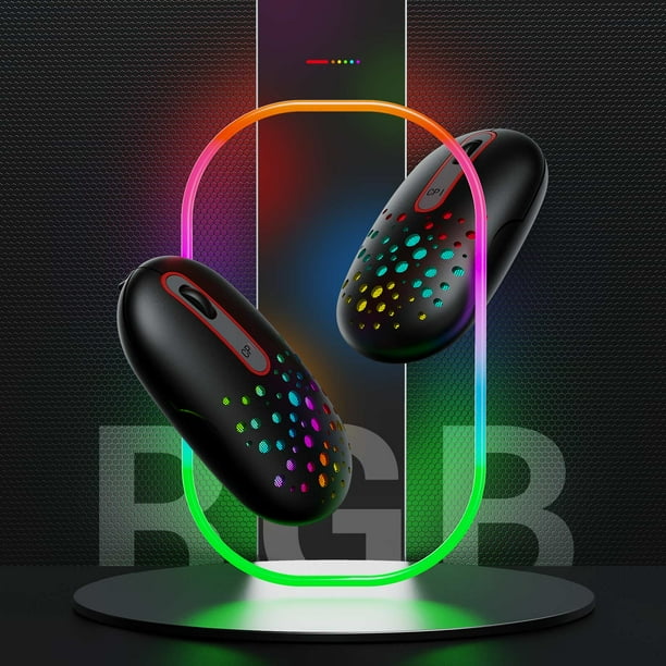 LED Wireless Mouse,Jelly Comb Color Changing Mouse with Honeycomb Shell ...