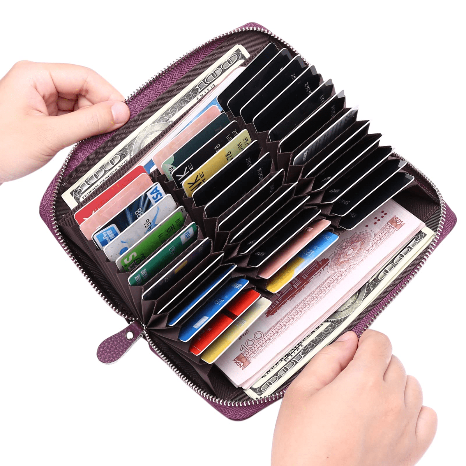 Sendefn Womens Wristlet Wallet RFID Blocking Leather Credit Card Holder ...