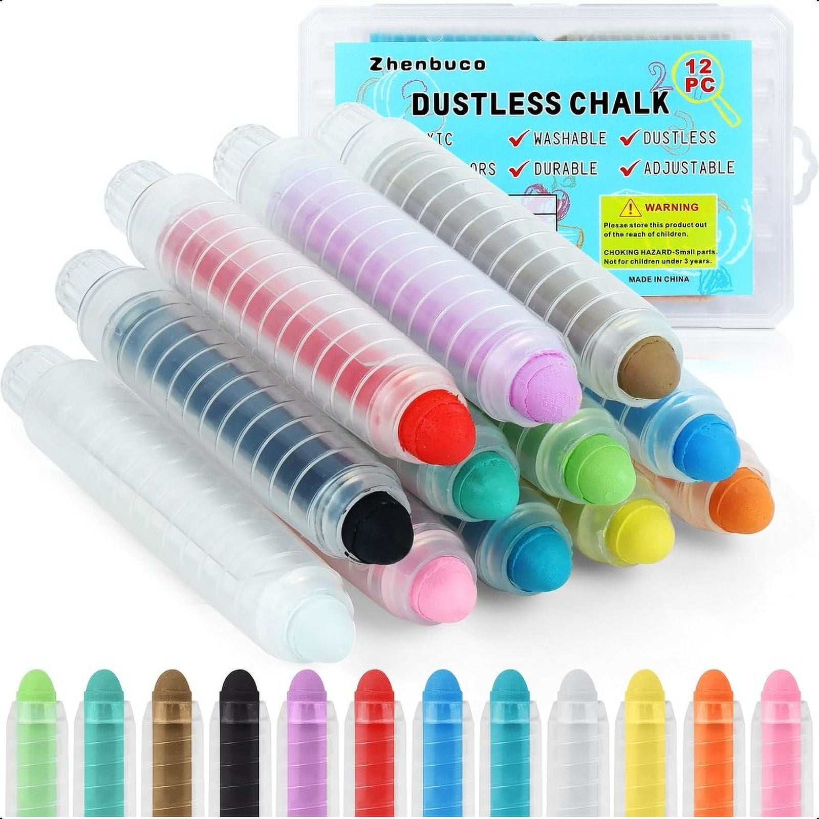 Click here for Cnkoo Dustless Chalk For - 12pcs Colored Non-Toxic... prices
