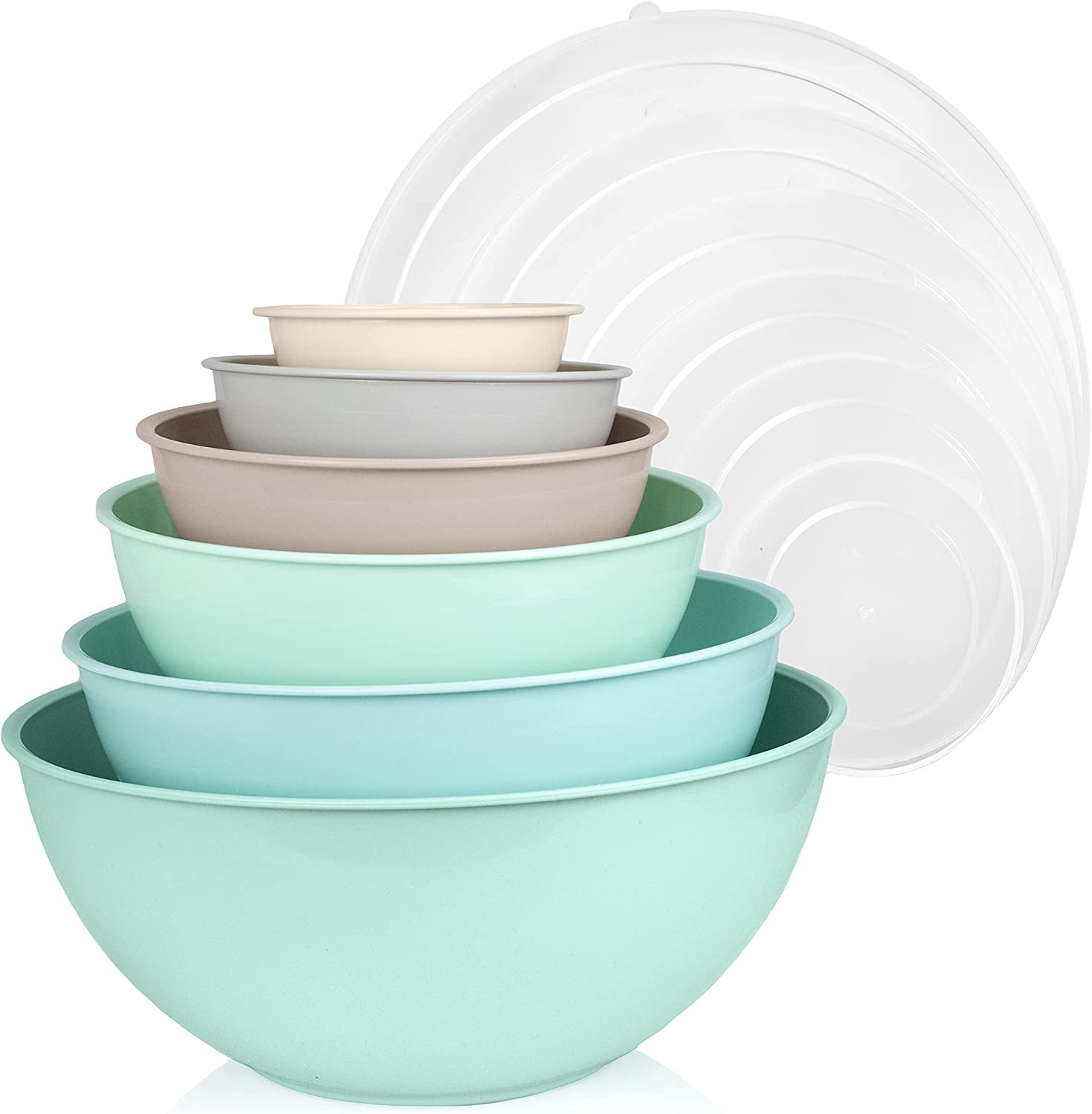 Cook with Color Plastic Mixing Bowls with Lids for Cooking and Baking ...