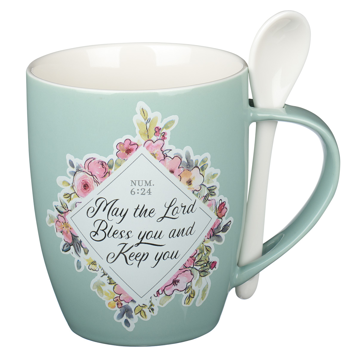 Christian Art Gifts Scripture Coffee and Tea Mug with Ceramic Spoon Set ...