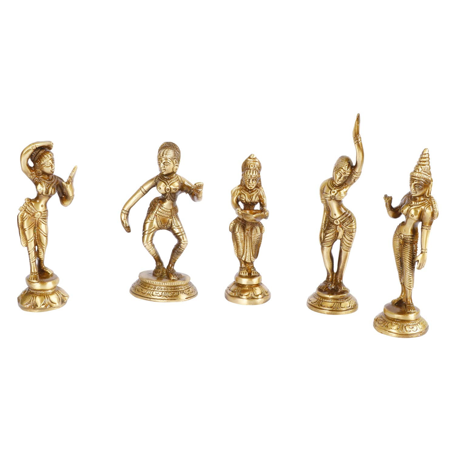 Brass World Brass Beautiful Dancing Lady Statue Apsara Showpieces Set ...