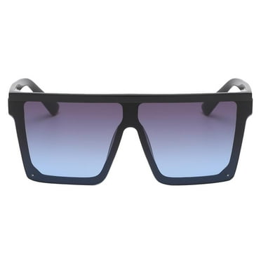 Oversize Modern Chunky Square Eyeglasses Flat Clear Lens 60mm (Black ...