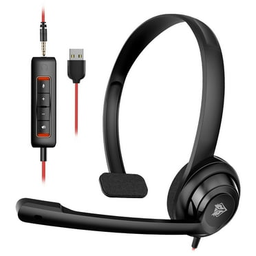 MINGPAI USB Headset with Microphone Single-Sided Computer Headphone ...