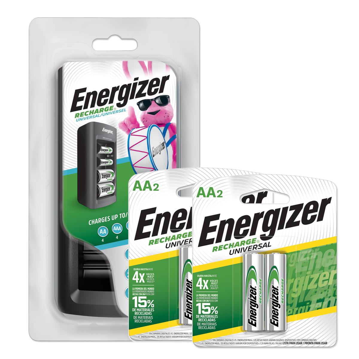 Cargador Universal Pilas Energizer + 4 Pilas Recargables Aa Energizer ...