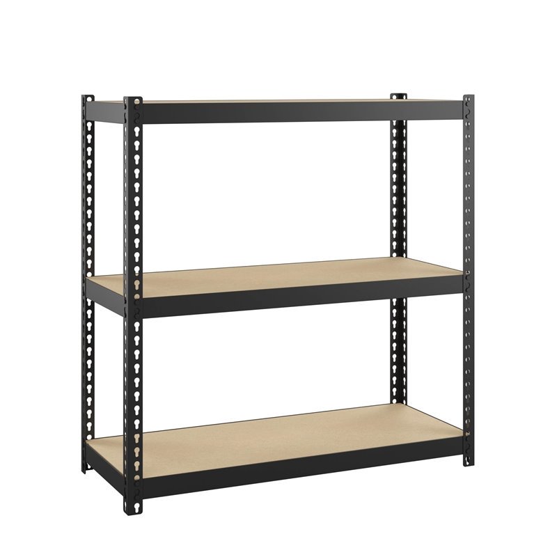 Space Solutions 1000 Riveted Metal Shelving 3-Shelf Unit 12D x 30W x ...