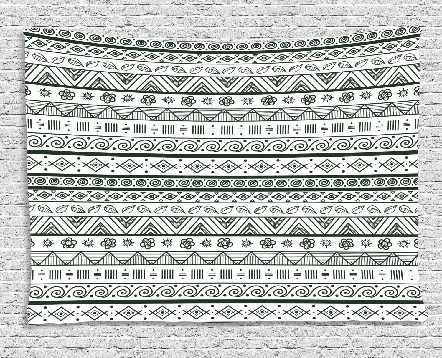 Tribal Tapestry, Indian Aztec Pattern with Primitive Geometric Forms ...