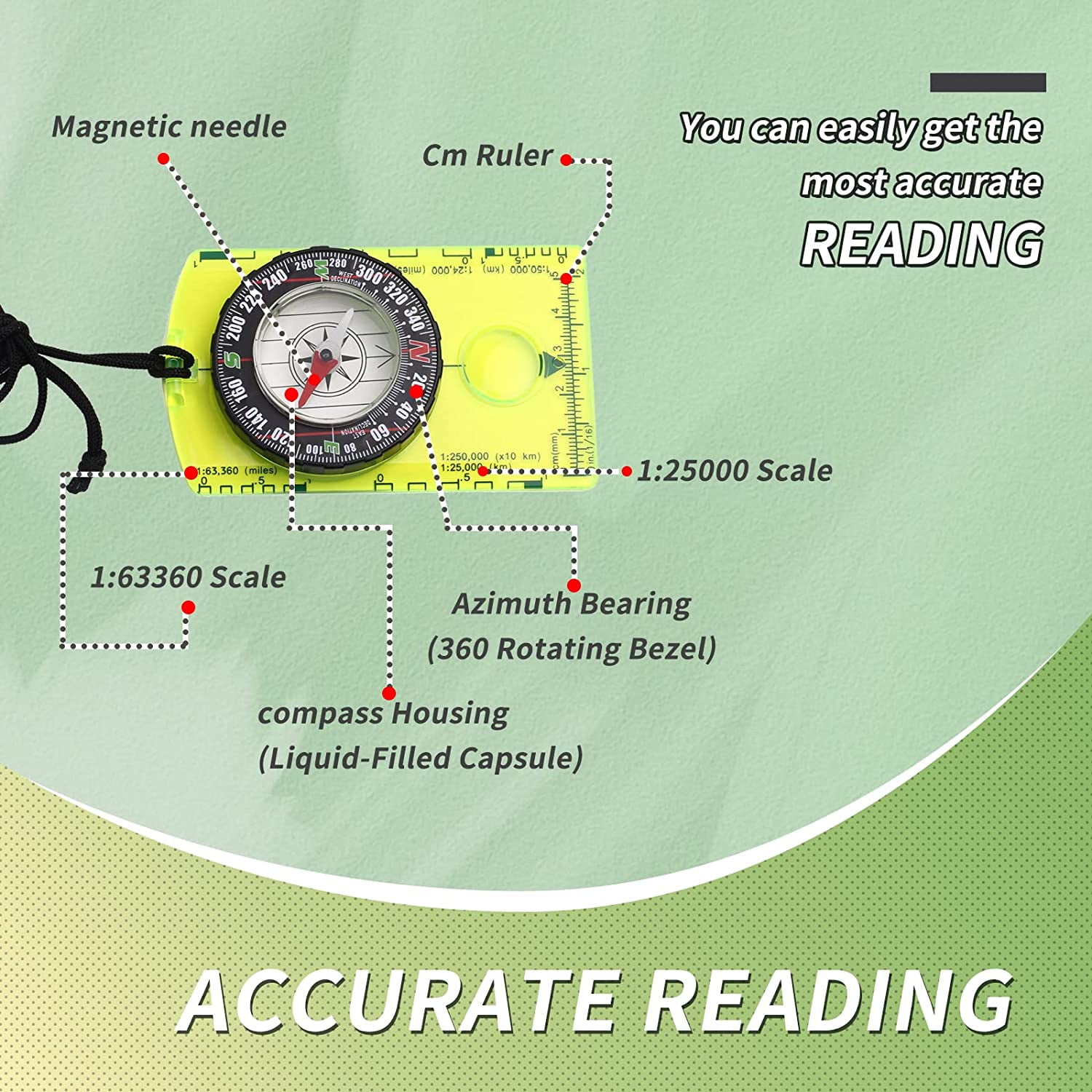 Compass Survival Orienteering Hiking Backpacking Professional Advanced ...