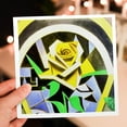 3drose, Yellow Rose Geometric Style with Art Deco Influence, 6 Greeting ...