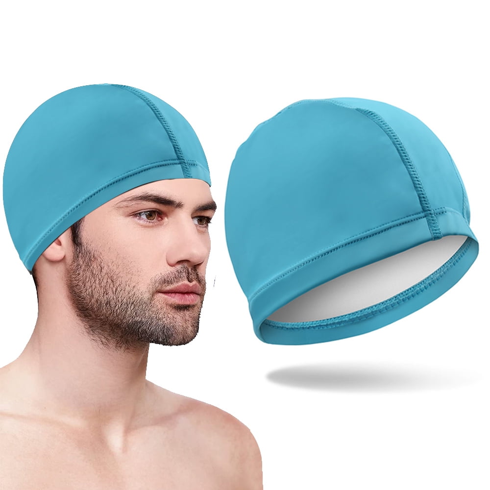 Swim Cap, Swimming Cap Man Women, Pure Color PU Coating Comfortable and ...