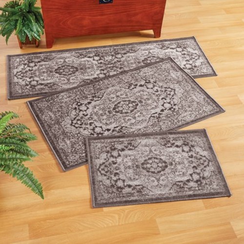 Medallion Accent Rug-26X45-Grey - Walmart.com
