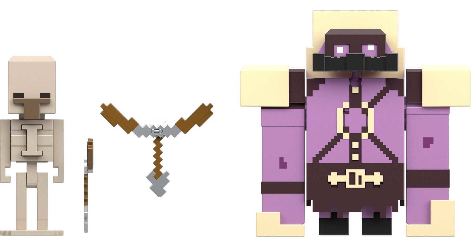 Minecraft Legends Action Figure 2-Pack,Pigmadillo vs Skeleton, 3.25-in ...