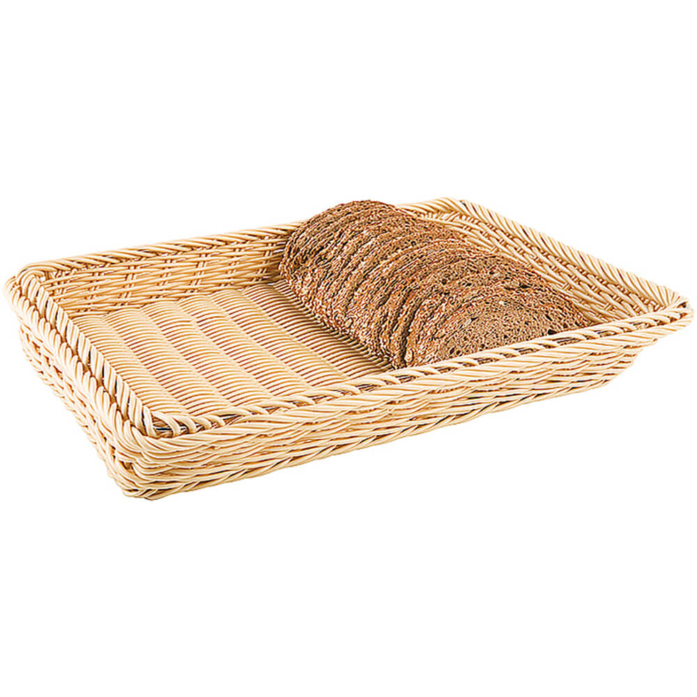 APS Polyrattan Bread Basket - 1/3 GN, 4" Deep, Light Wood Tone, 42967 ...
