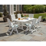 POLYWOOD 7 Piece Nautical Dining Set in White - Walmart.com
