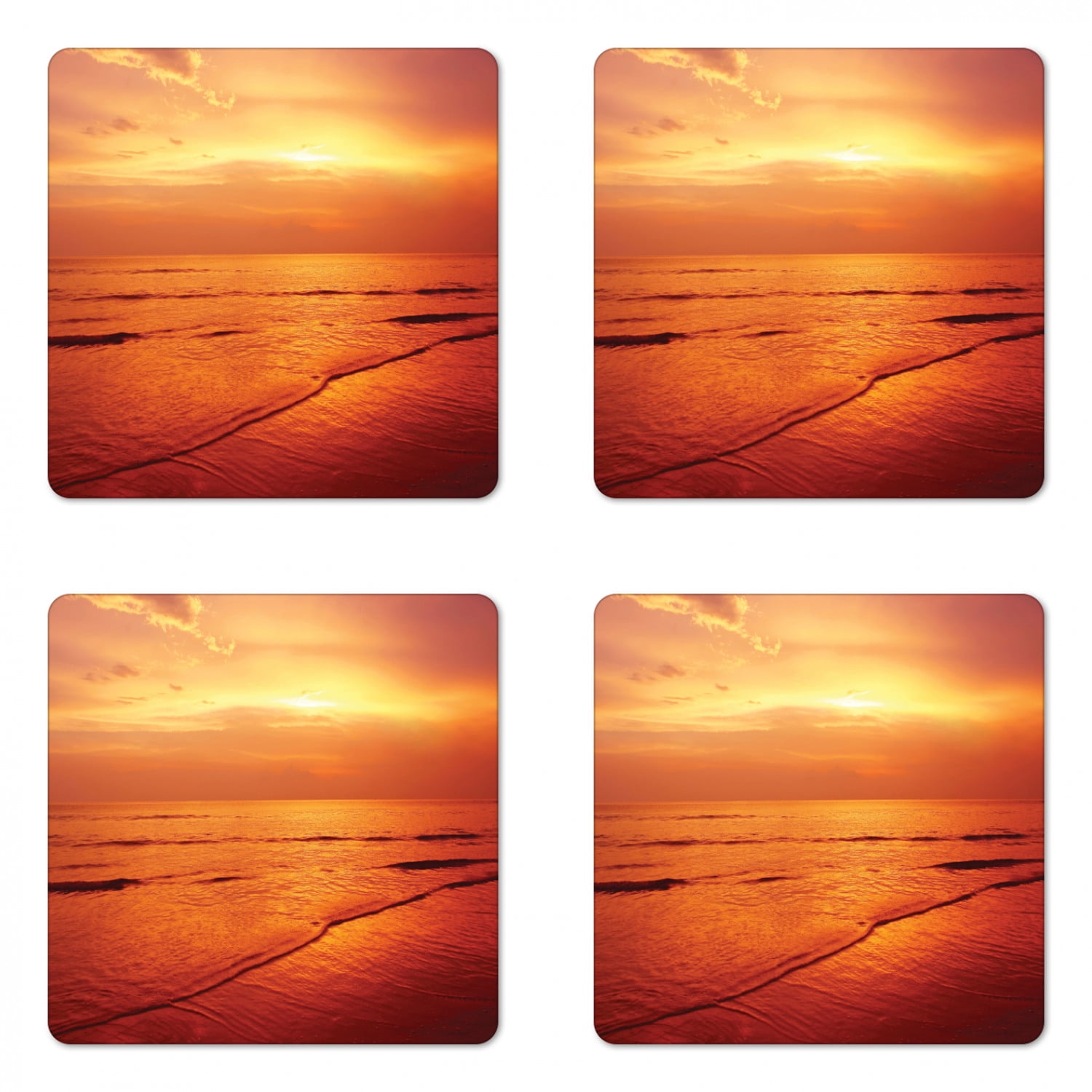 Ocean Coaster Set of 4, Twilight Seascape at Karon Beach Thailand ...