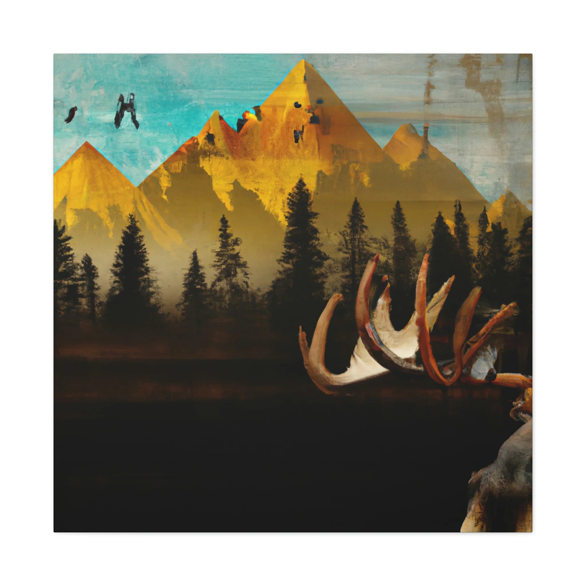 Moose of Steampunk Age - Canvas - Walmart.com