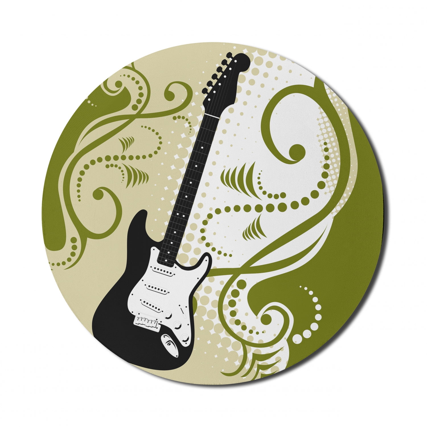 Music Mouse Pad for Computers, Electric Bass Guitar with Swirls ...