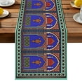Archway Columns Dining Table Runner, Vintage Ethic Traditional Blue ...