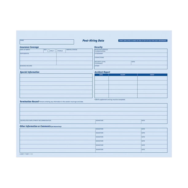 Adams - Employee personnel file folder - 20 sheets - - Walmart.ca