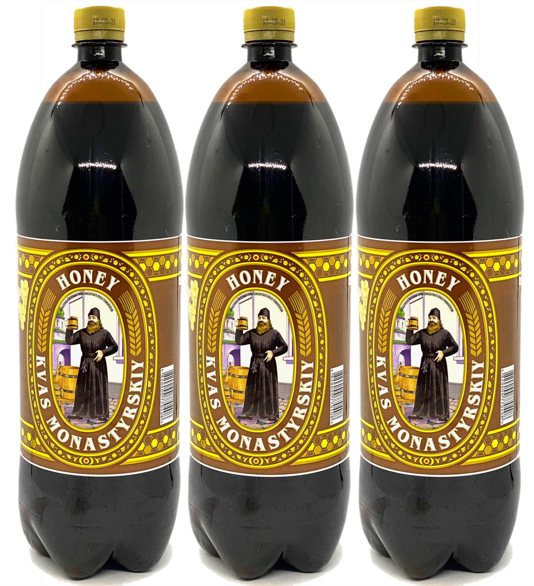 Ukrainian Monastery "Monastyrskiy" Kvas Rye Bread Drink with Honey 67.6 ...