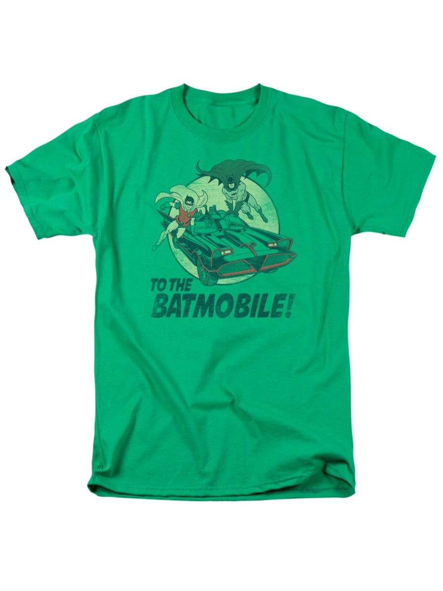 Batman Classic TV DC Comics Robin To The Batmobile Adult T-Shirt Tee ...