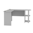Ameriwood Home Dominic L Desk with Bookshelves, Dove Gray - Walmart.com