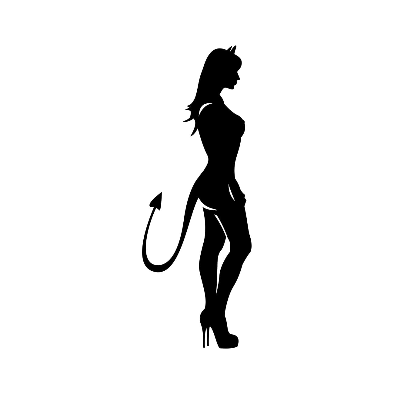Sexy Devil Girl Sticker Decal Die Cut Self Adhesive Vinyl