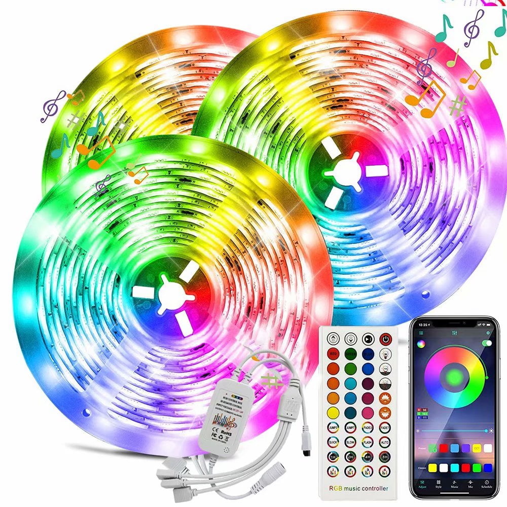 LED Lights 49.2FT RGB Led Strip Lights for Bedroom Color Changing Room ...