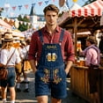 BOOMNY Oktoberfest Mens Short Bib Overalls Wide Leg Short Jumpsuits for ...