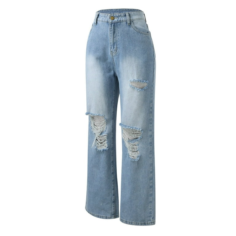 Gubotare High Waist Women's Jeans - Casual Ripped Denim Gubotare High Waist Women's Jeans - Casual Ripped Denim