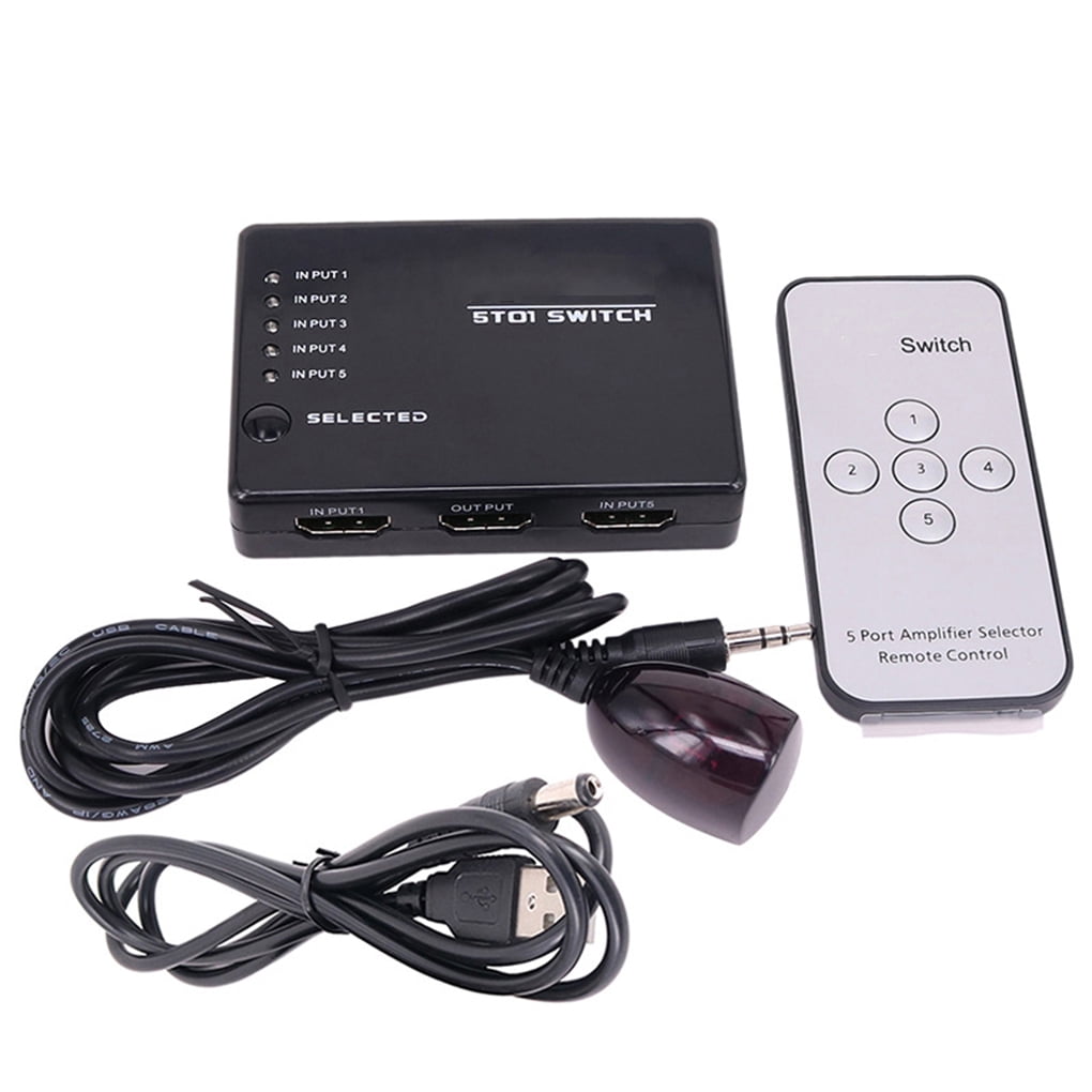 Buy 5 Port 1080P Video HD Switch Switcher Splitter for HDTV DVD PS3 ...